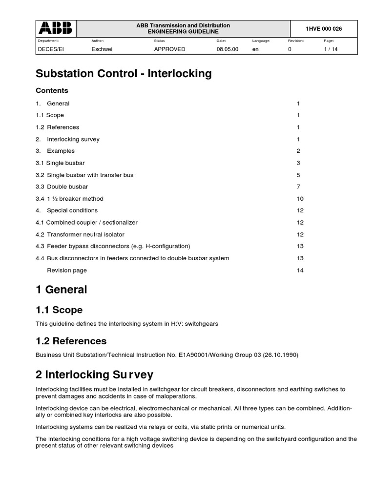 SubstationControl Interlocking | PDF | Electrical Substation | Equipment