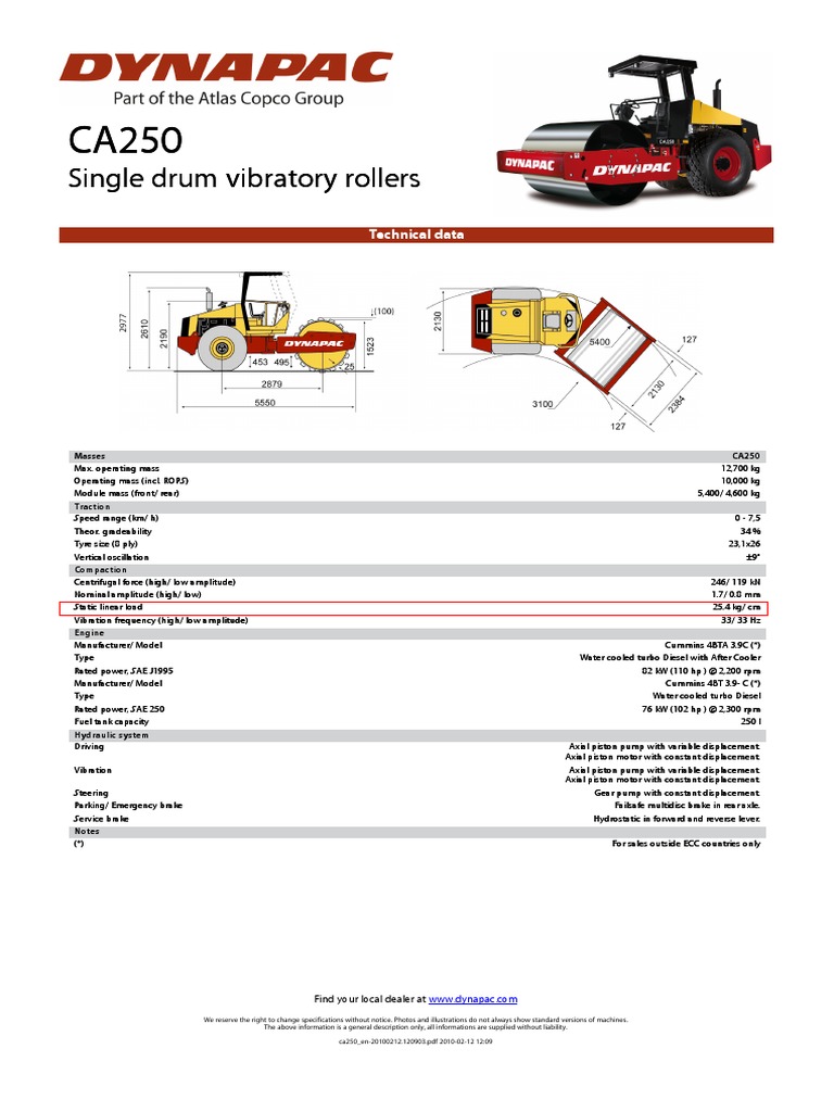 Dynapac Spec | PDF | Engines | Diesel Engine