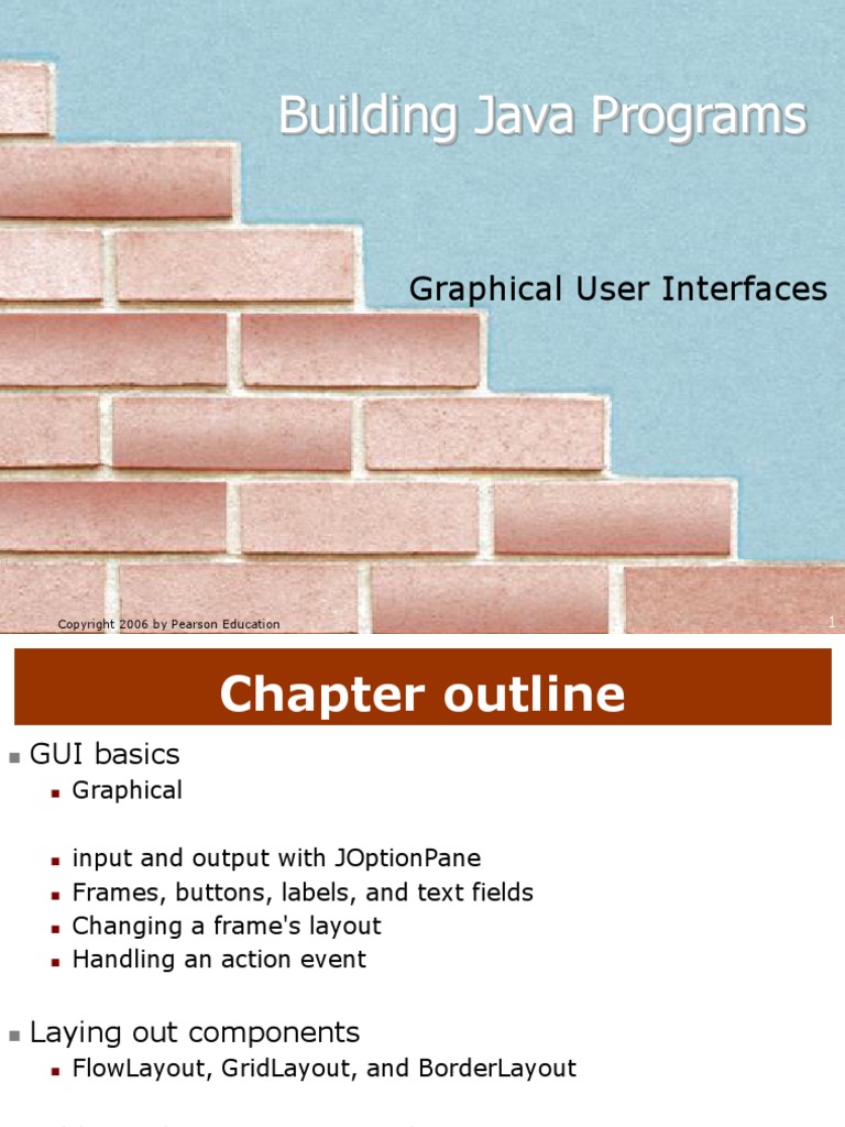 Building Java Programs: Graphical User Interfaces | PDF | Graphical User Interfaces | Areas Of ...