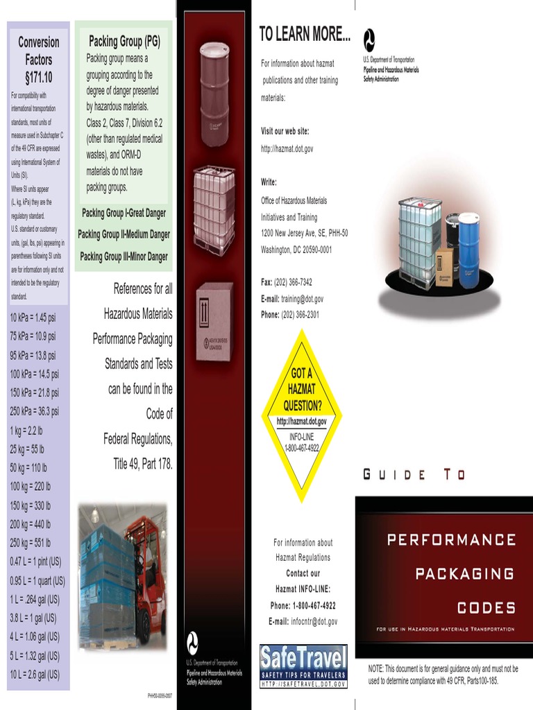 Performance Packing Codes | Download Free PDF | Dangerous Goods ...