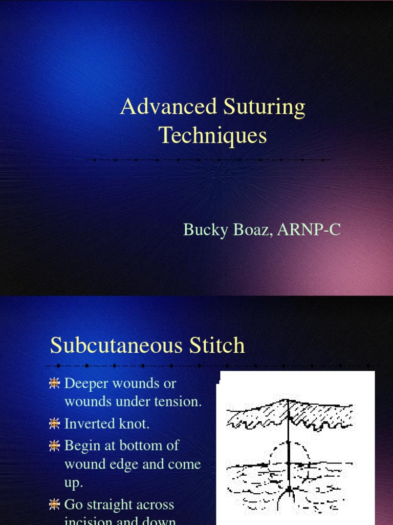 Advanced Suturing | PDF | Surgical Suture | Wound