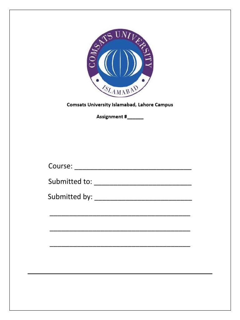 Comsats University Islamabad, Lahore Campus Assignment # | PDF | Soup ...