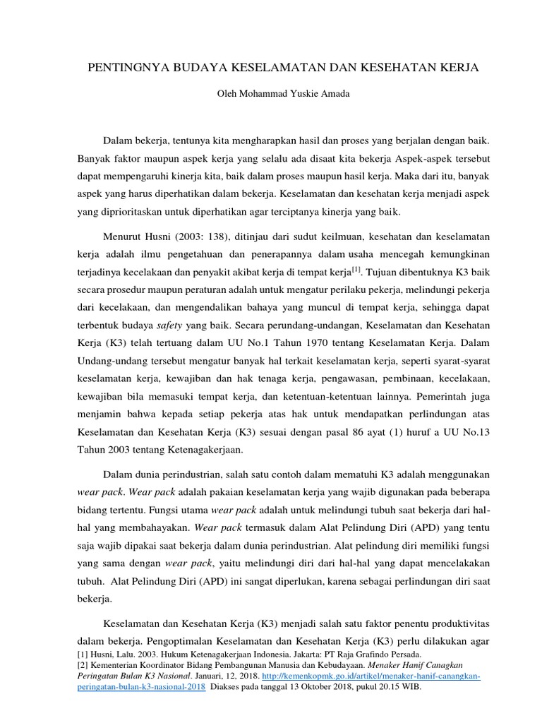 Esai k3 | PDF | Bisnis