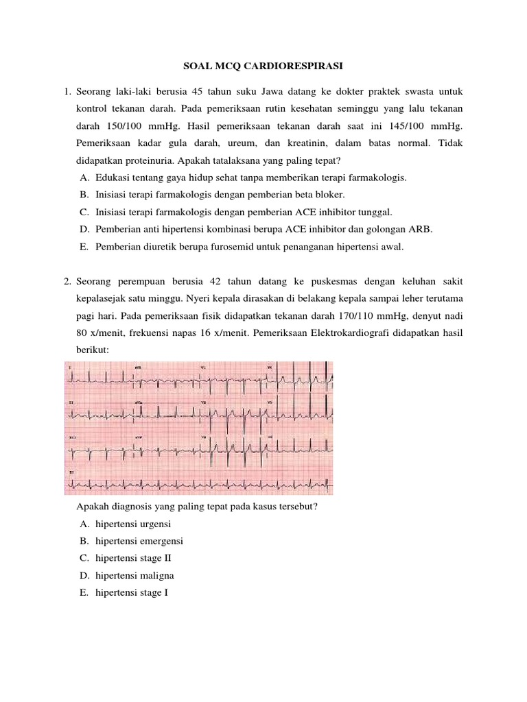 Latihan Soal IMO CARDIORESPIRASI | PDF