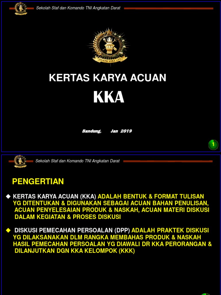 Pengertian dan Format KKA TNI AD | PDF