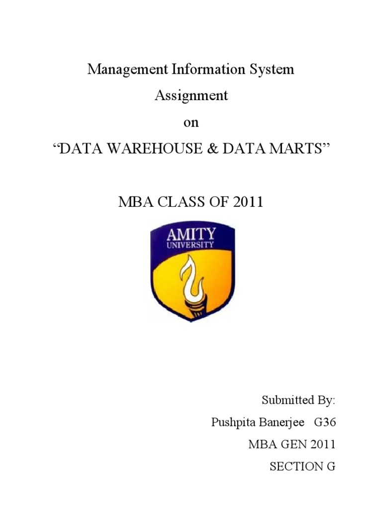 Management Information System Assignment On "Data Warehouse & Data Marts" | PDF | Data Warehouse ...