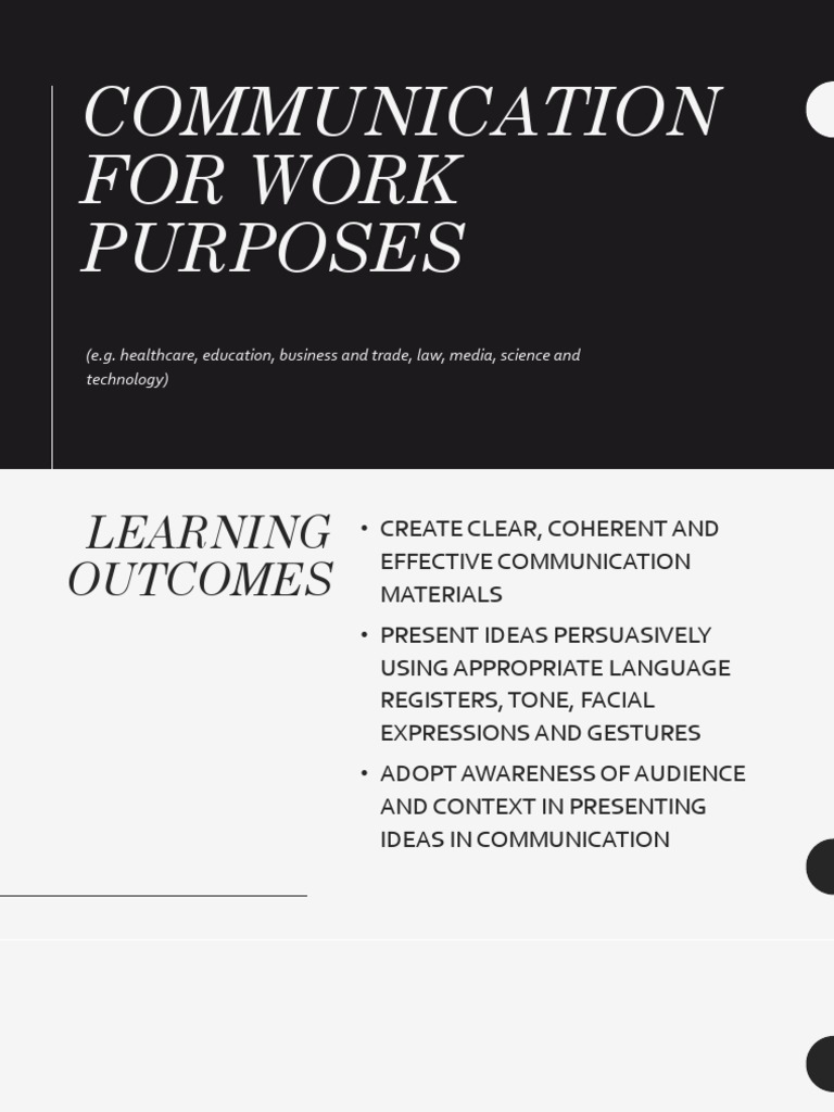 Communication For Work Purpose | PDF | Memorandum | Agenda (Meeting)