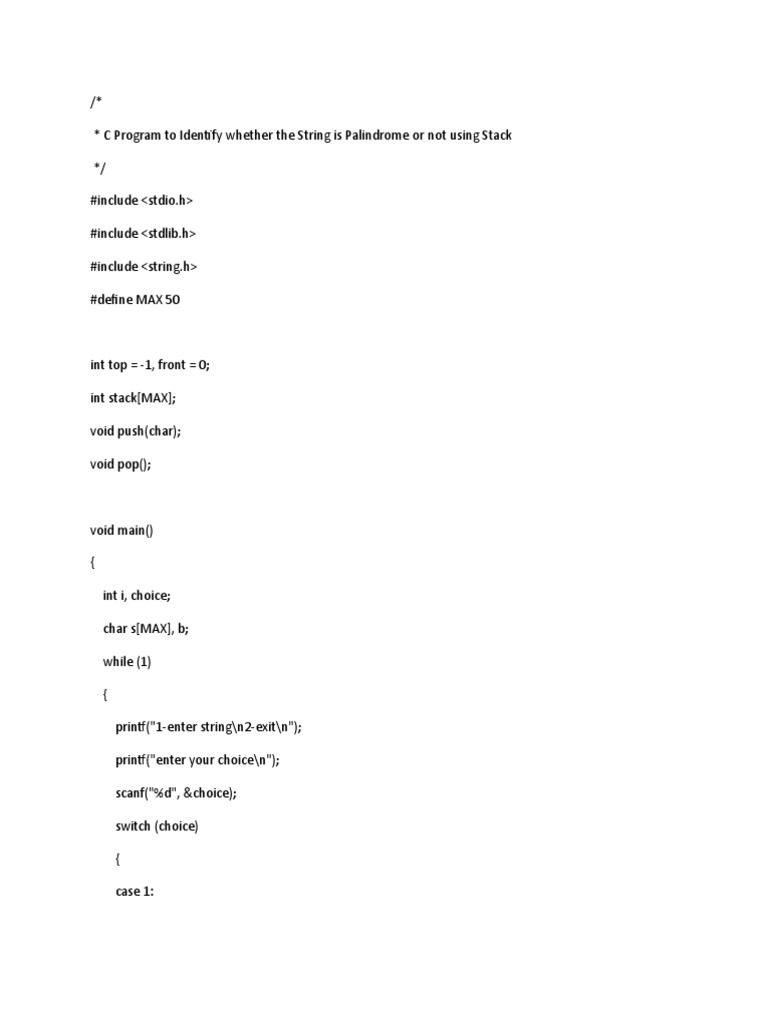 Palindrome Pdf Array Data Structure String Computer Science