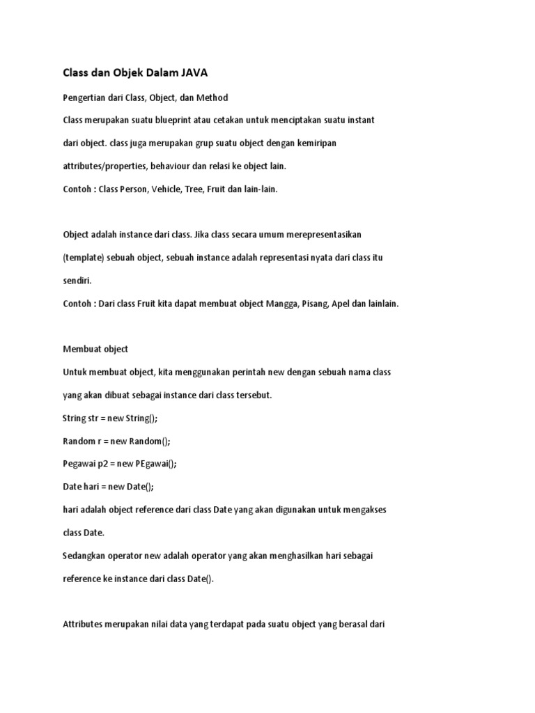 PBO Class Dan Objek | PDF