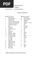 Daftar Simbol Matematika Lengkap | PDF