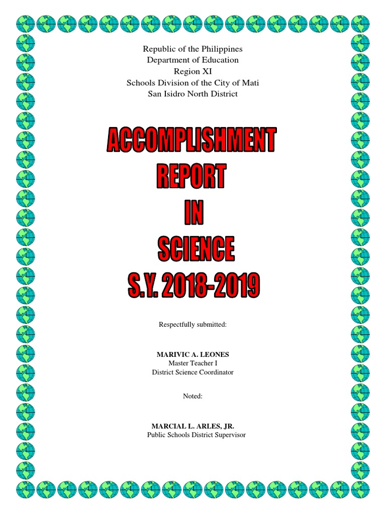 Accomplishment Report in Science Cover | PDF