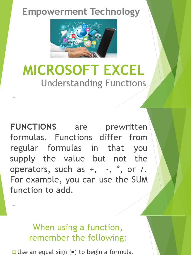 Microsoft Excel-Functions | PDF | Spreadsheet | Teaching Mathematics