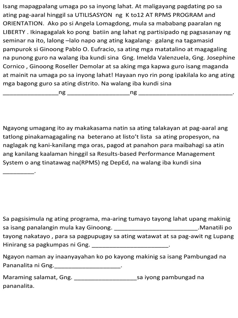 Dokumen - Tips - Emcee Script Tagalogdocx | PDF