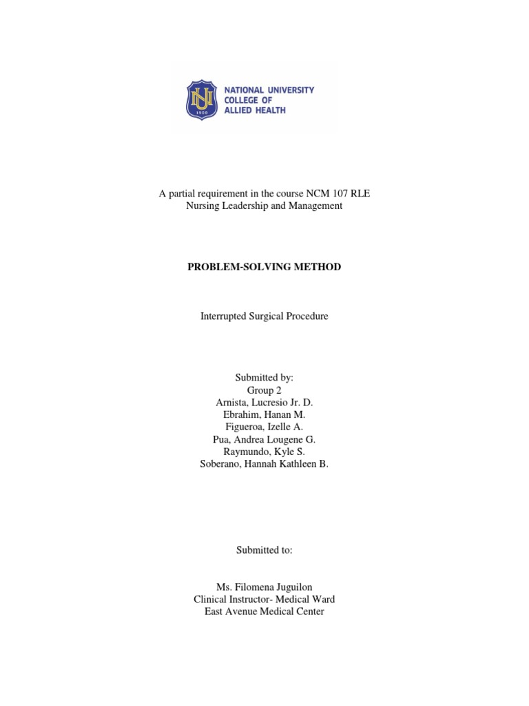 Problem-Solving Method: Addressing Inaccurate Vital Signs and Intake ...