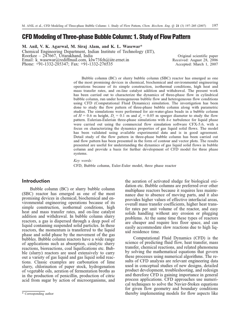 CFD Modeling of Three-Phase Bubble Column: 1. Study of Flow Pattern ...