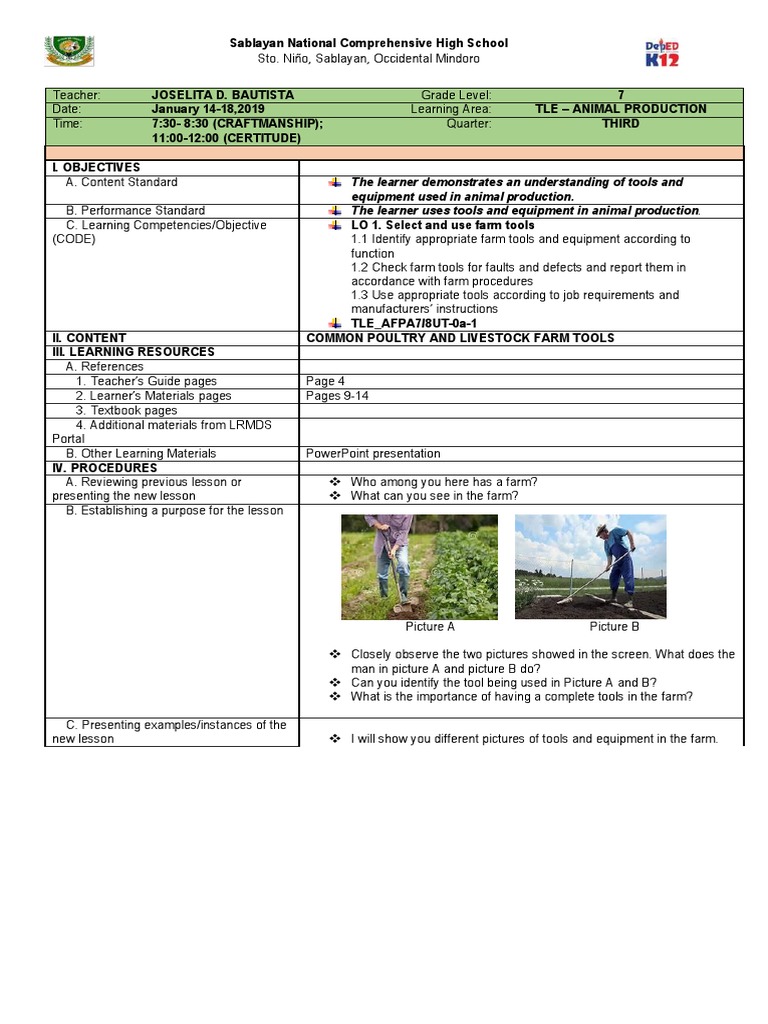 Animal Production LPs | PDF | Animation | Learning