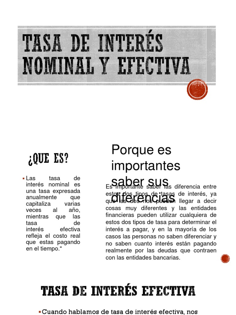 Tasa de Interés Nominal y Efectiva | PDF | Porcentaje | Interés
