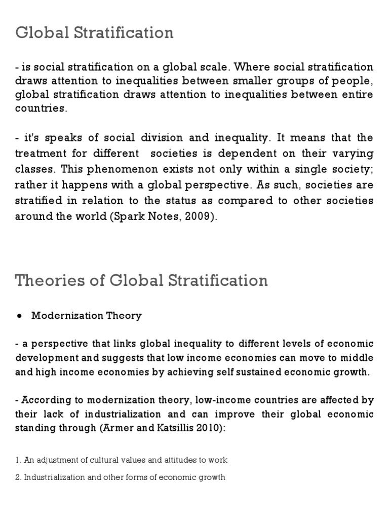 Global Stratification | PDF