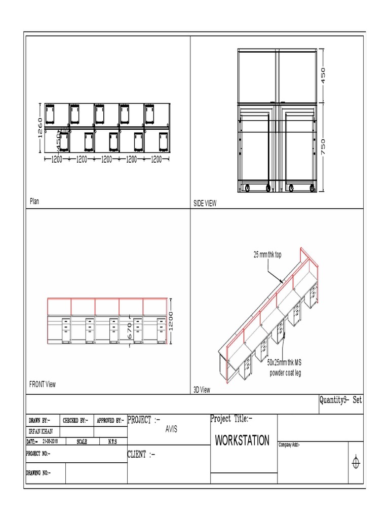 Workstation: Plan Side View | PDF