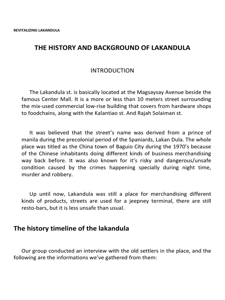 Revitalizing Lakandula: A Historical Overview | PDF | Fires | Nature