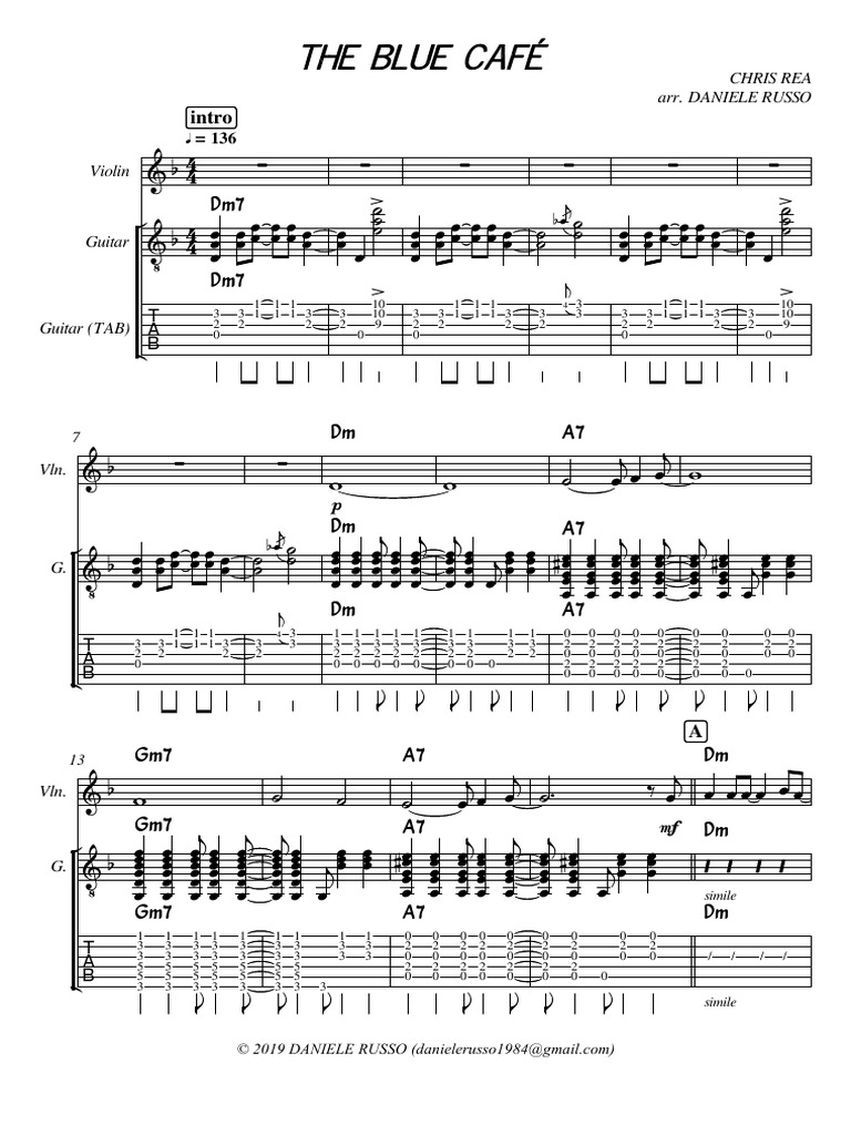 The Blue Café-Partitura e Parti | PDF | Leisure