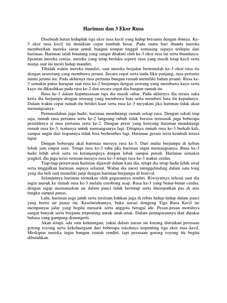 Harimau Dan 3 Ekor Rusa | PDF | Puisi