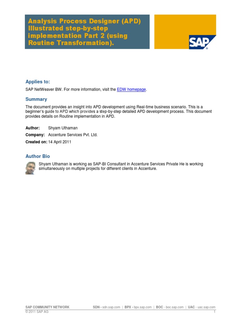 Analysis Process Designer (APD) Illustrated Step-By-step Implementation ...
