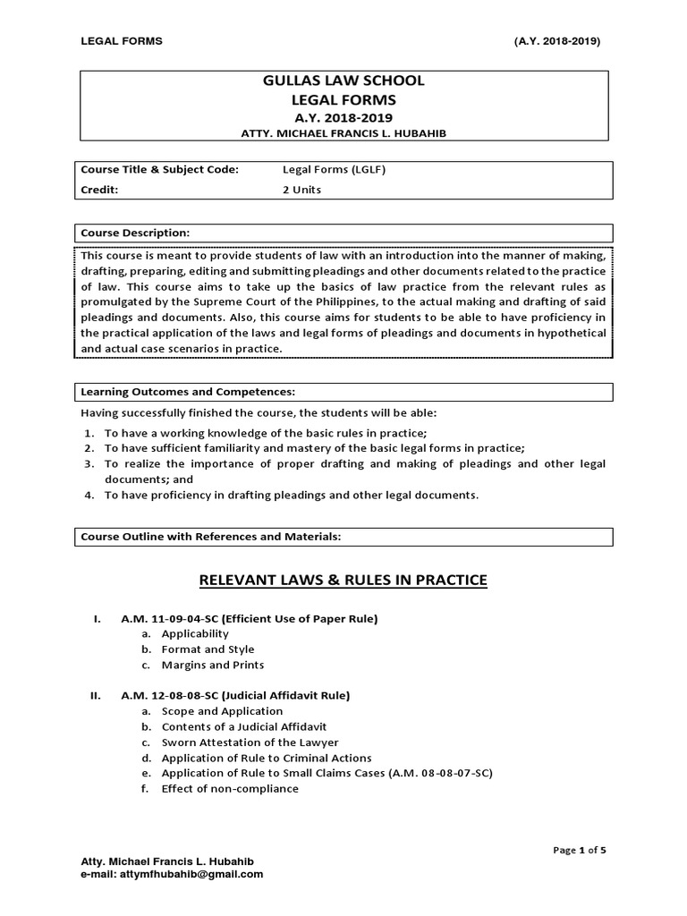 LEGAL FORMS - Course Syllabus PDF | PDF | Notary Public | Mortgage Law