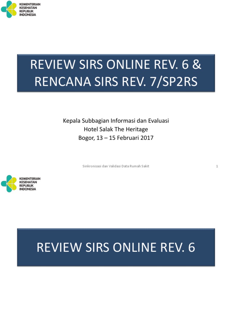 Review SIRS Rev6 Dan Rencana SIRS Rev7 PDF | PDF