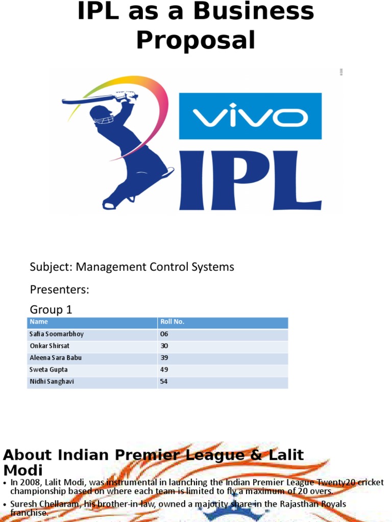 IPL As A Business Proposal | PDF | Business