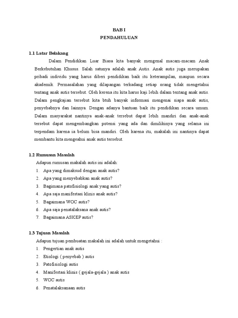 Memahami Autisme: Definisi dan Penanganan | PDF | Pengembangan Diri ...
