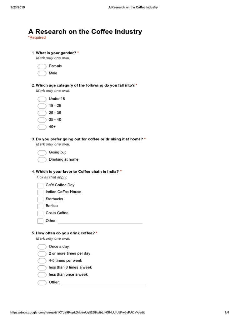 Research On The Coffee Industry in India | PDF