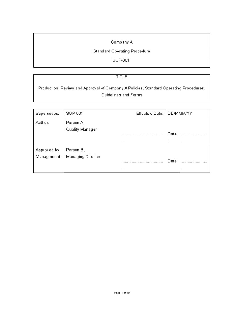 Standard Operating Procedure | PDF | Password | Microsoft Word