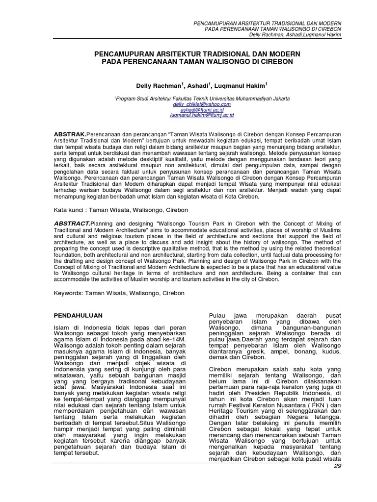 Jurnal Pencampuran Arsitektur Tradisional Dan Modern | PDF
