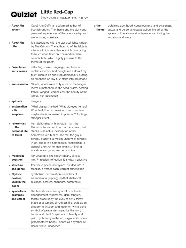 Little Red Cap Ioc | PDF | Poetry