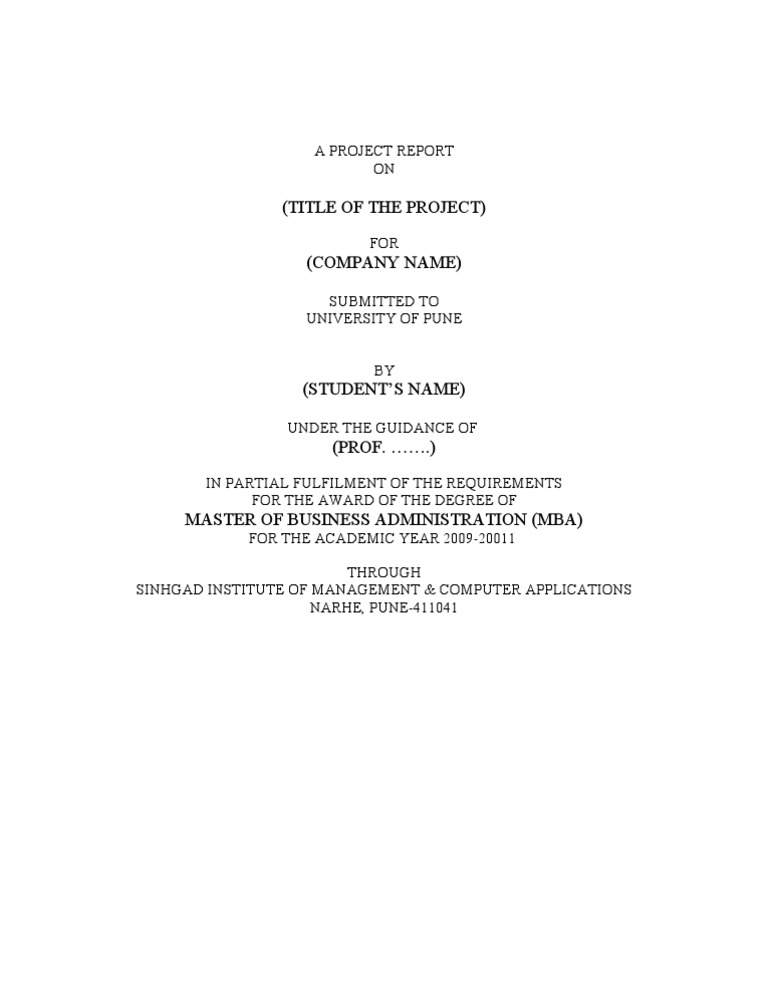 Cover Page MBA | PDF