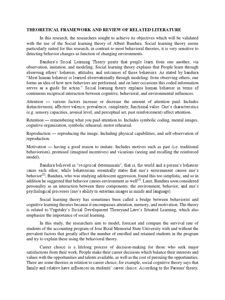 Theoretical Framework and Review of Related Literature | PDF ...