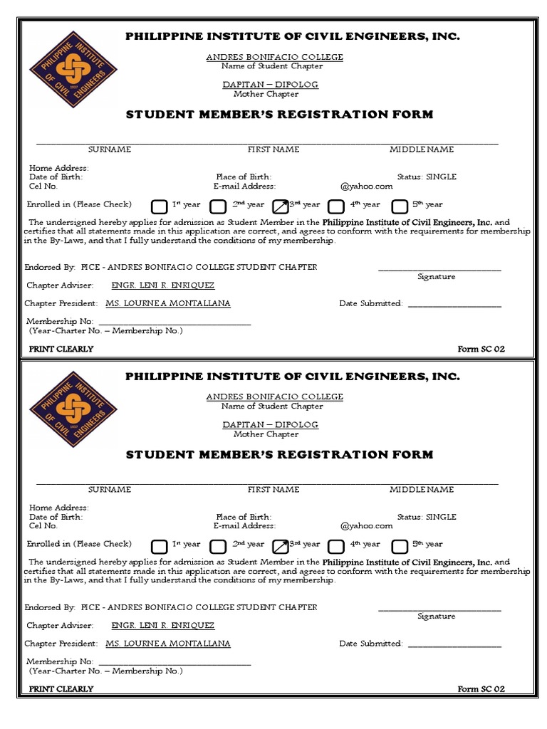 Organization Registration Form. | PDF