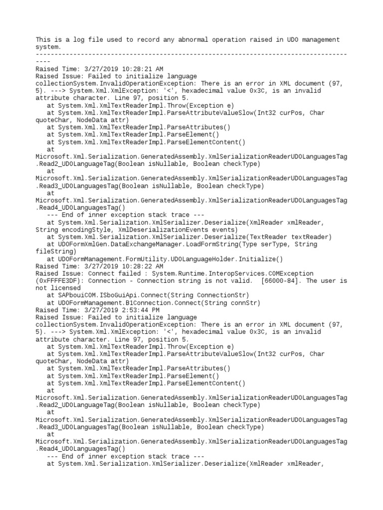 B1 UDO Trace Log Pid8572 | PDF | Xml | Boolean Data Type