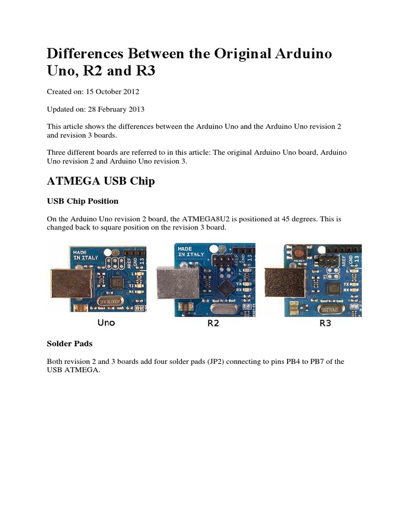 Differences Between The Original Arduino Uno, Uno R2 I Uno R3 | PDF ...