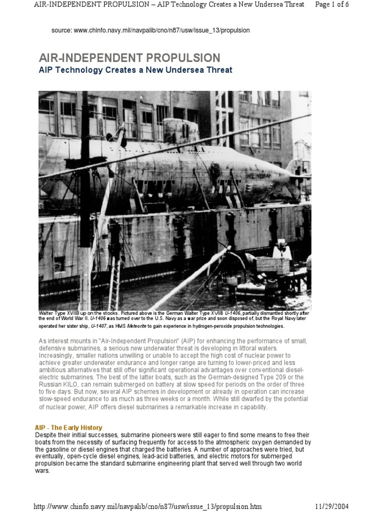 Air-Independent Propulsion: AIP Technology Creates A New Undersea ...