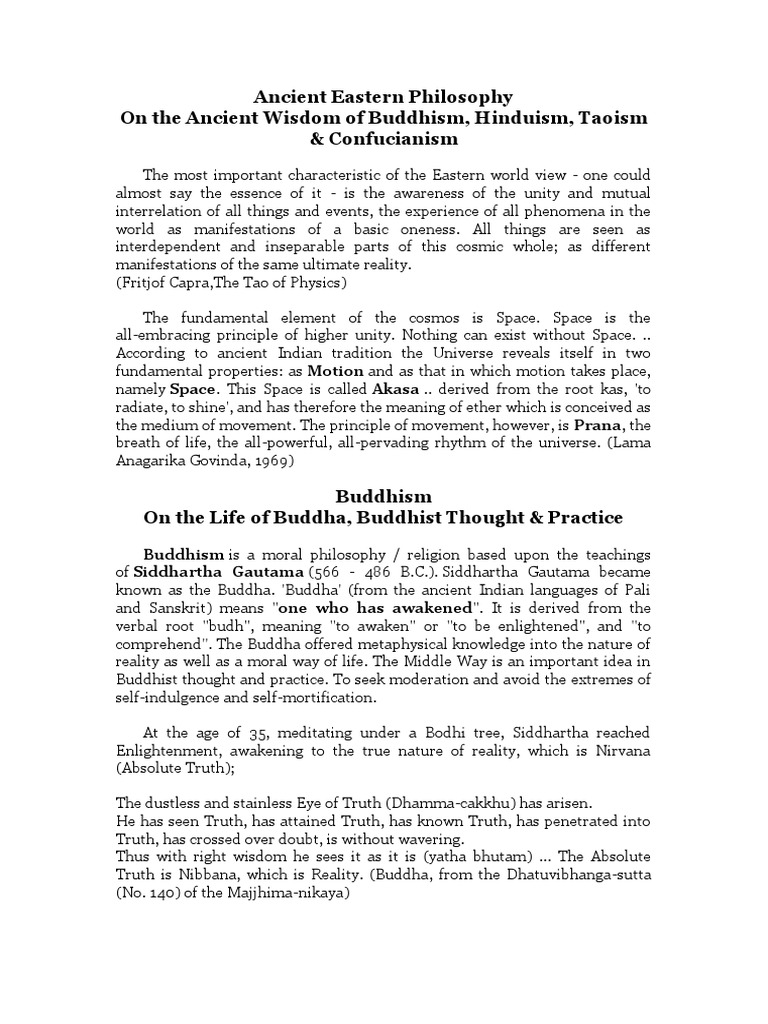 Ancient Eastern Philosophy On The Ancient Wisdom of Buddhism, Hinduism ...