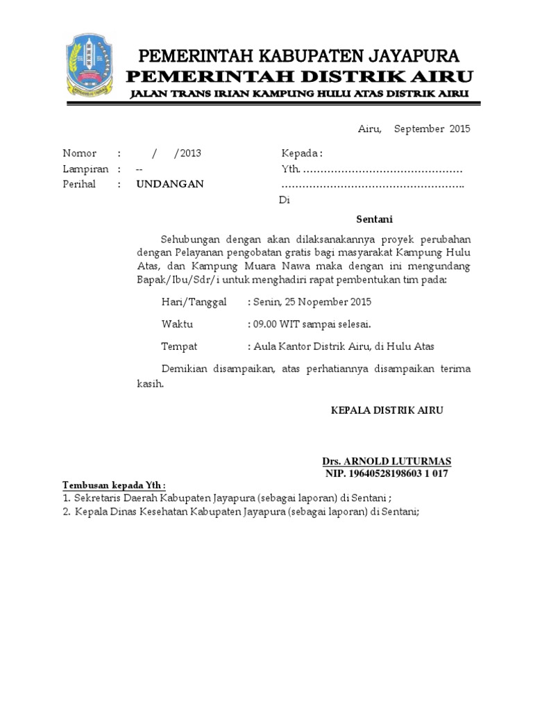 Undangan Pembentukan Tim | PDF