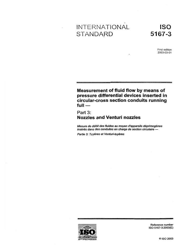 ISO 5167 - Part.3 - Nozzles & Venturi Nozzles | PDF