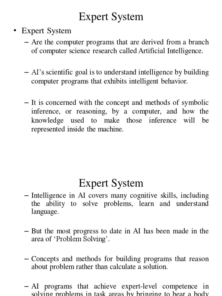 Expert System | PDF | Artificial Intelligence | Intelligence (AI ...