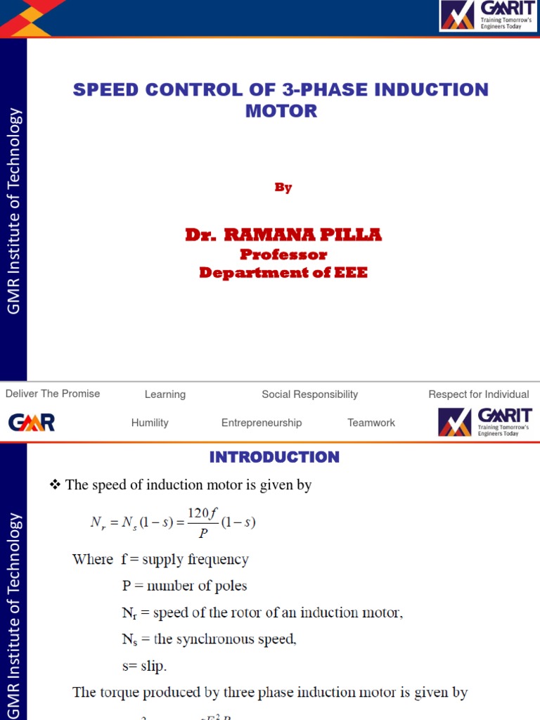 Speed Control of 3-Phase IM | PDF | Electric Motor | Magnetism