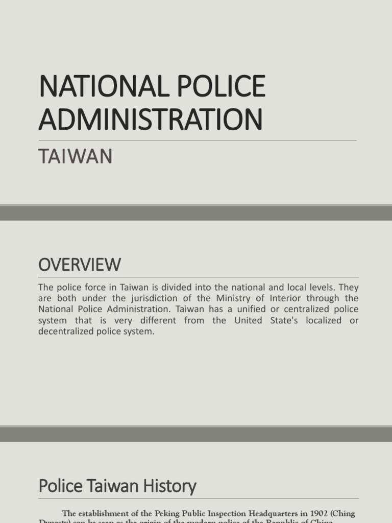 National Police Administration: Taiwan | PDF | Taiwan | Police