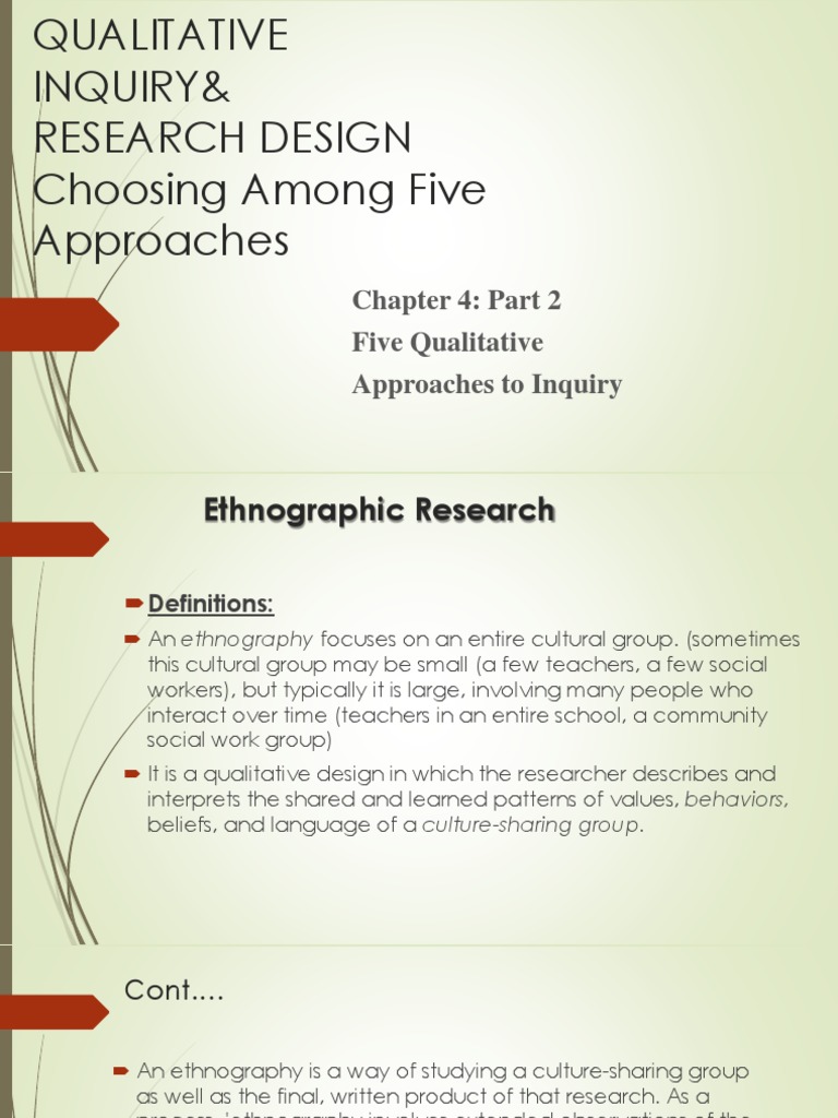 ETHNOGRAPHIC RESEARCH | PDF | Ethnography | Case Study