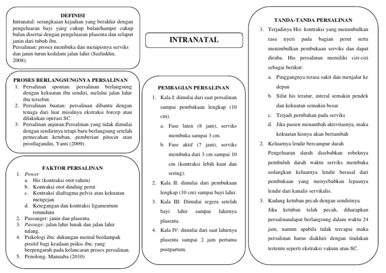 Mapping Intranatal | PDF | Kesehatan Holistik | Sains & Matematika