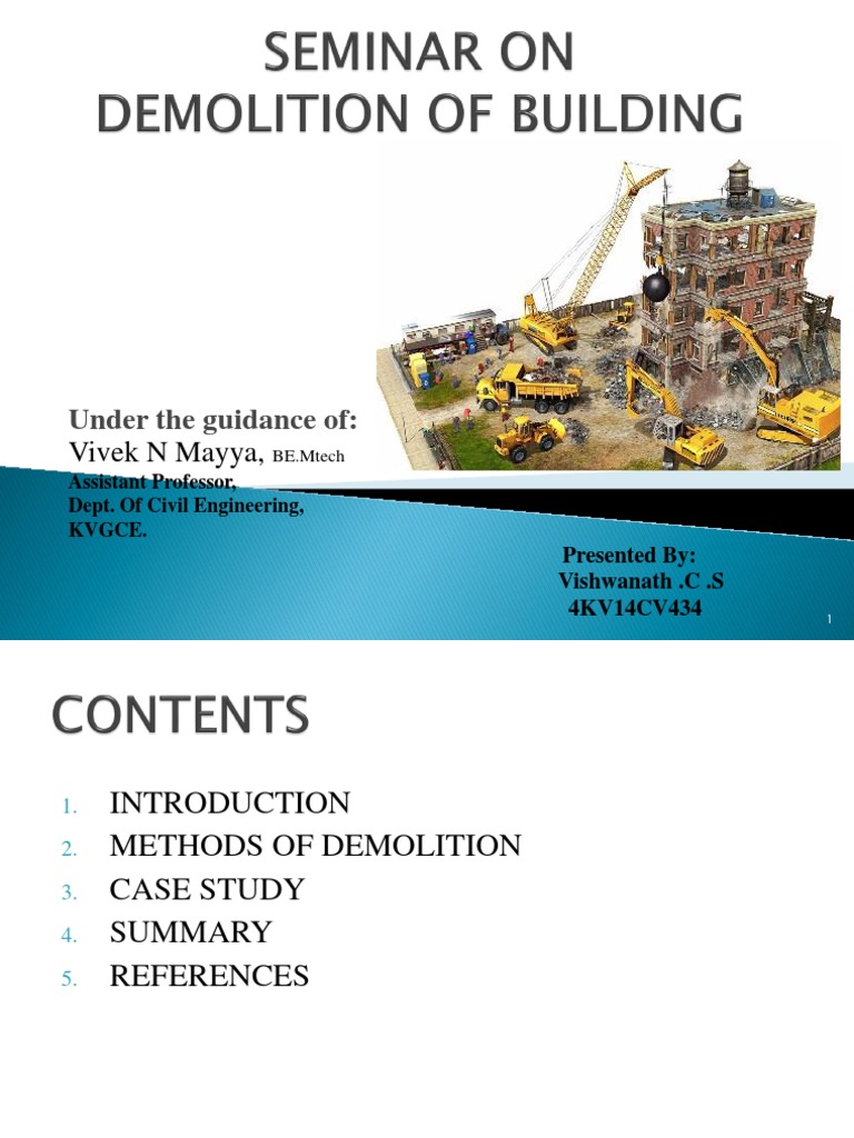 Demolition of Building Presentation | Download Free PDF | Demolition ...
